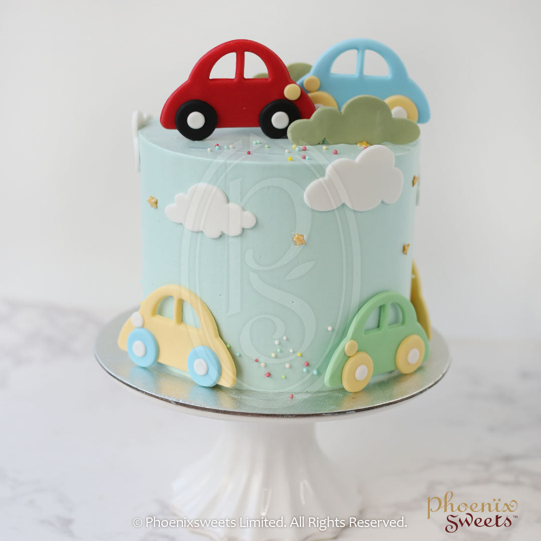 Phoenix Sweets - Order Standard Butter Cream Cake - Cute Little Cars