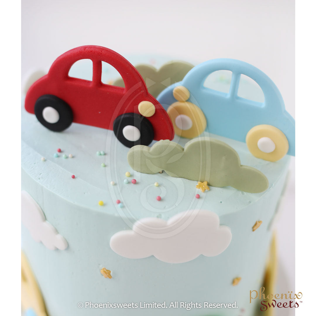 Phoenix Sweets - Order Standard Butter Cream Cake - Cute Little Cars